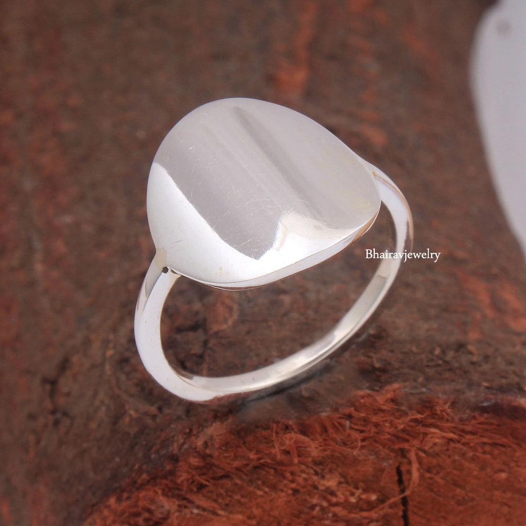 Silver Disk Ring, 925 Sterling Silver Open Disk Ring, Minimalist Ring ...