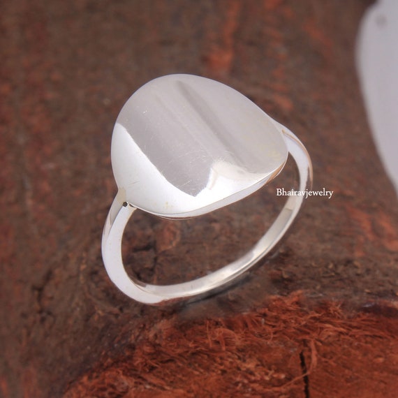 Silver Disk Ring 925 Sterling Silver Open Disk Ring | Etsy