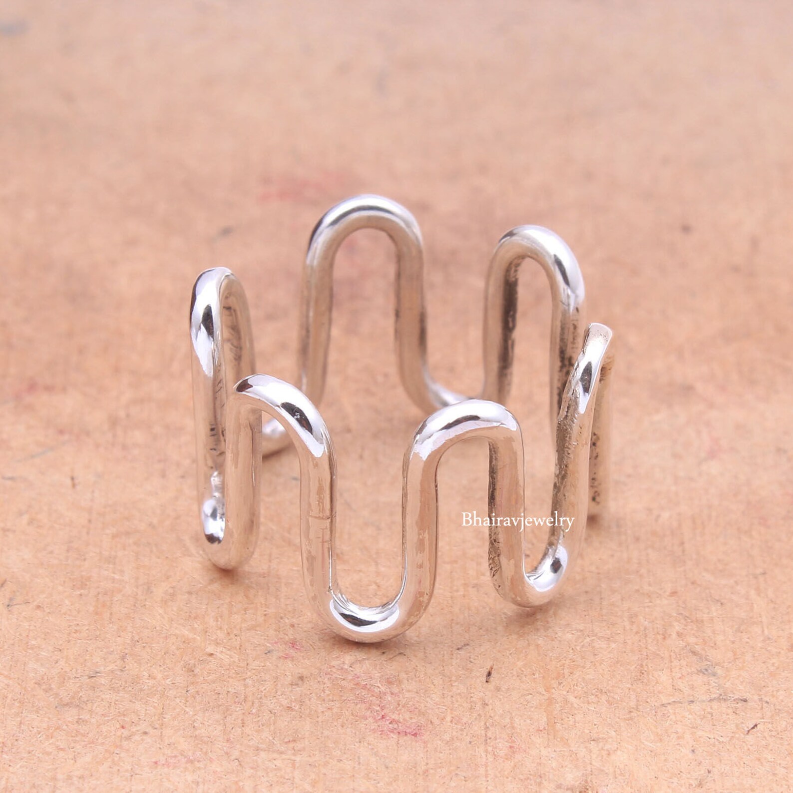 Zigzag Ring 925 Sterling Silver Zigzag Ring Geometric Ring - Etsy