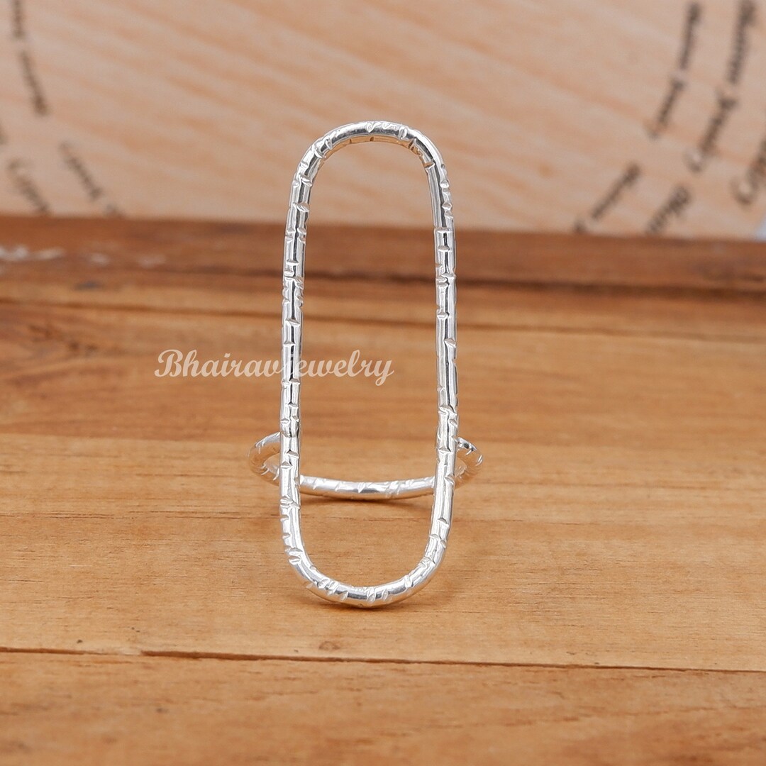 Rectangle Ring, 925 Sterling Silver Open Rectangle Ring, Square Ring ...