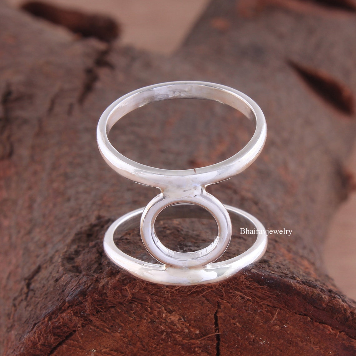 Sterling Silver Splint Ring 925 Sterling Silver Geometric Dip | Etsy