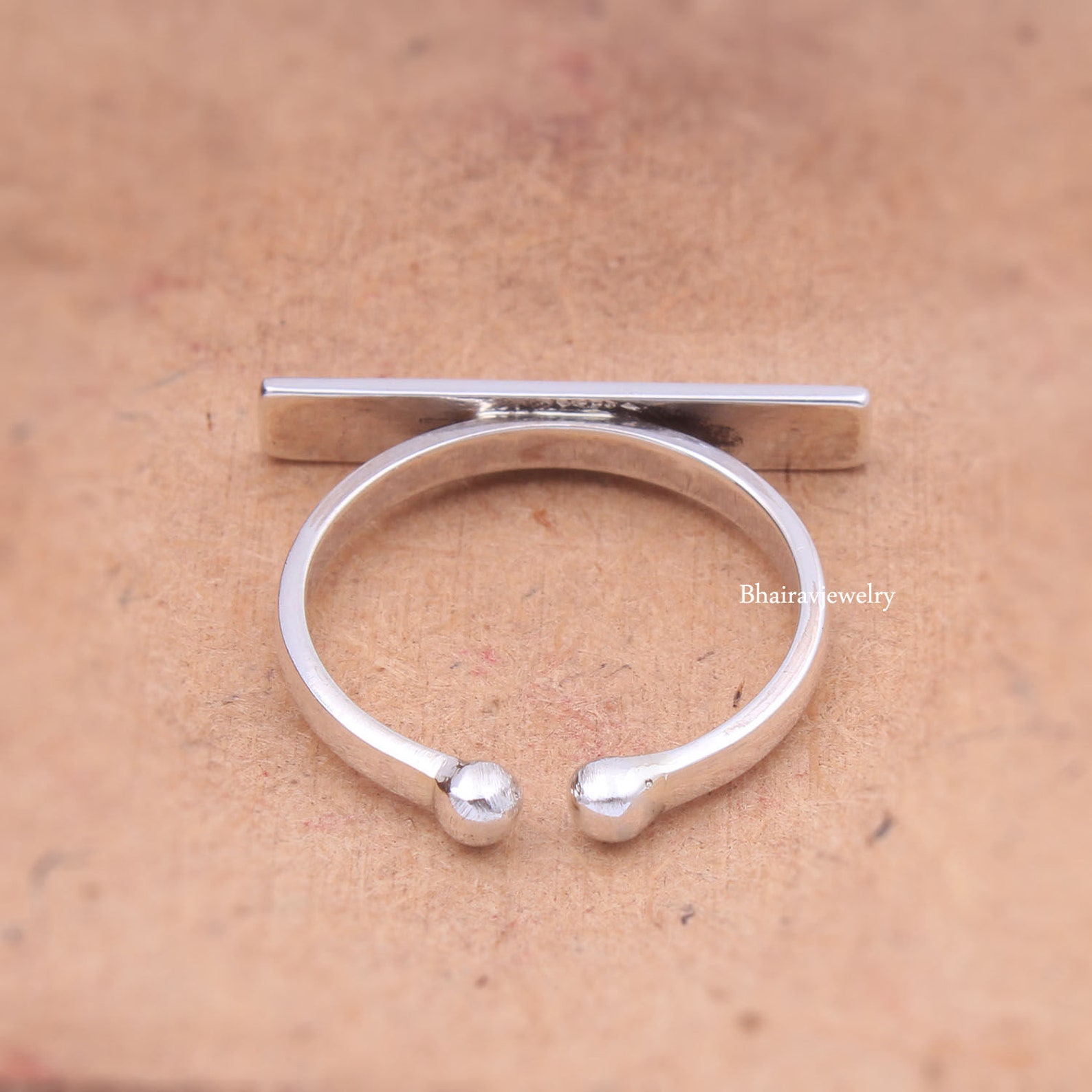 Silver Bar Ring 925 Sterling Silver Simple Bar Ring Flat - Etsy