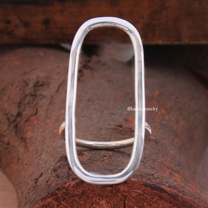 Long Rectangle Ring 925 Sterling Silver Rectangle Ring - Etsy Australia
