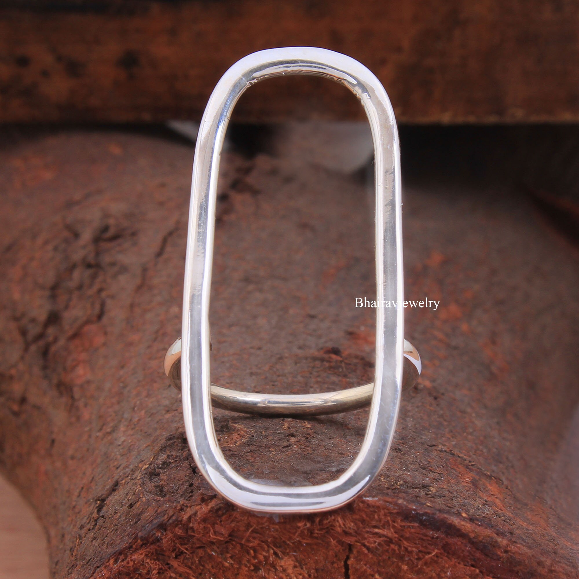 Long Rectangle Ring 925 Sterling Silver Rectangle Ring - Etsy Australia