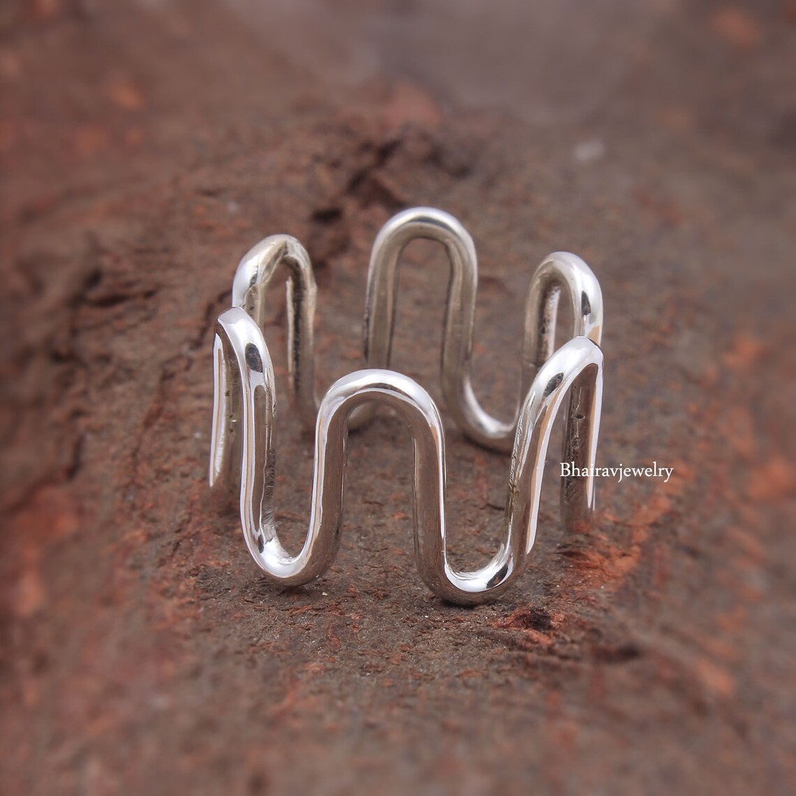 Zigzag Ring 925 Sterling Silver Zigzag Ring Geometric Ring - Etsy