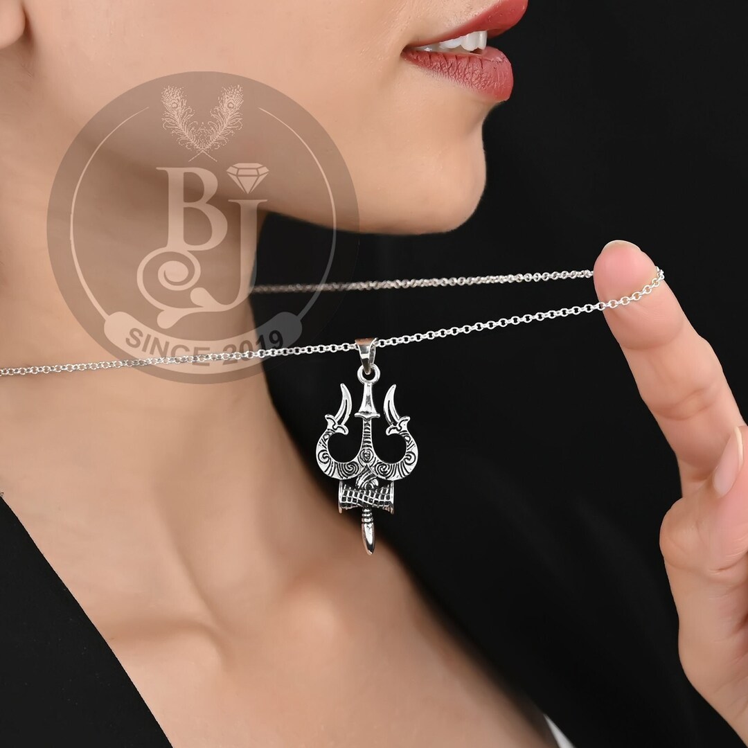 Gorgeous Lord Shiva Trishul Pendant - 925 Sterling Silver Shiva Pendant Necklace Jewelry ...