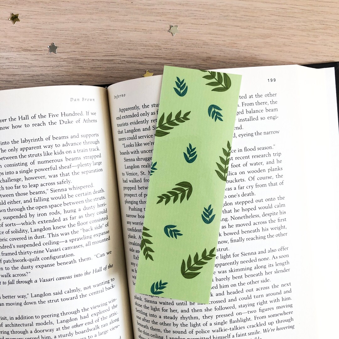 Green Leaves Bookmark - Etsy
