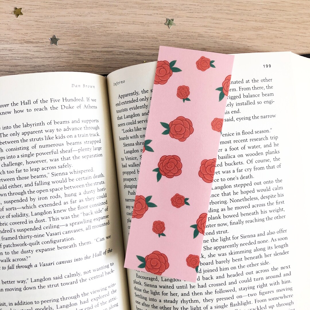 Red Rose Bookmark - Etsy