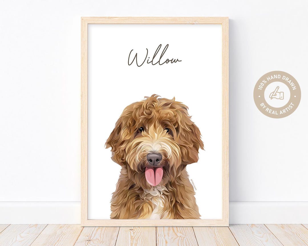 Custom Dog Portrait From Photo, Personalised Dog Portrait, Custom ...
