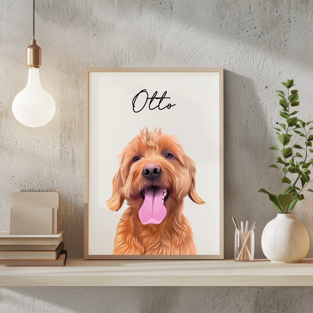 Custom Dog Drawing, Digital Drawing Dog Personalised Dog Drawing ...