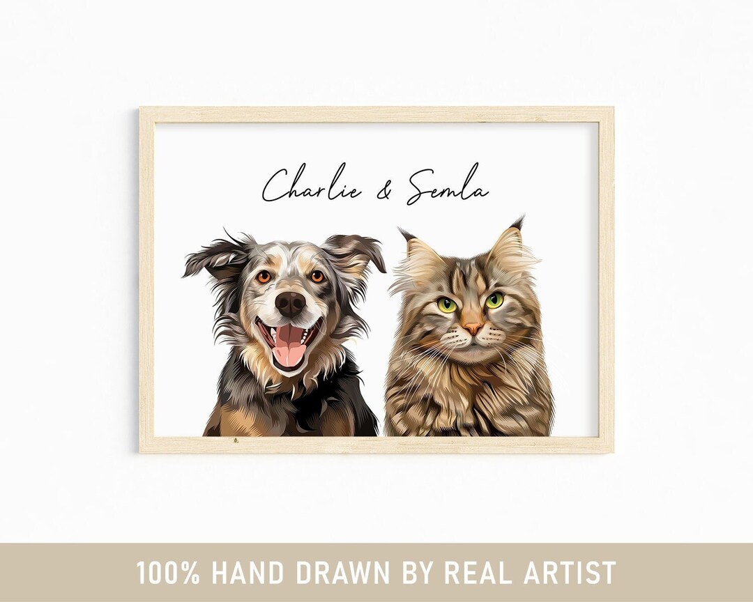 Custom Pet Drawing, Digital Drawing Pet Personalised Pet Drawing ...