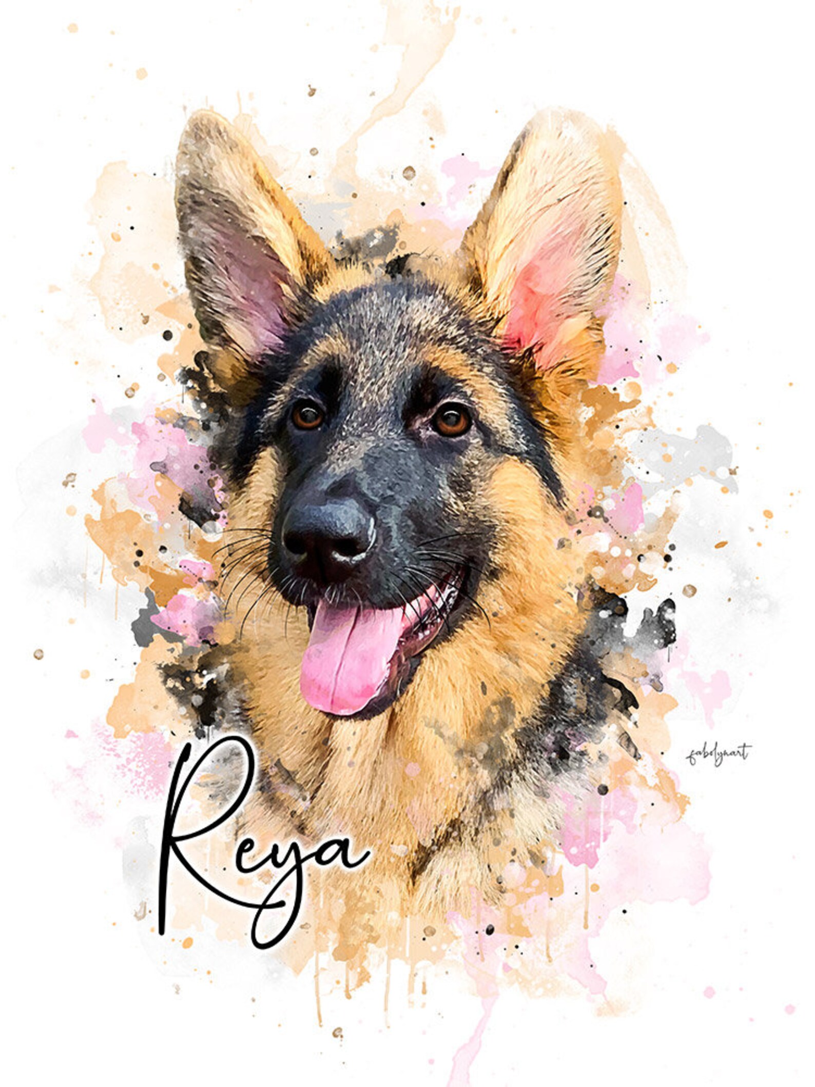 Custom Pet Portrait Digital Custom Dog Dad Gift Personalised | Etsy