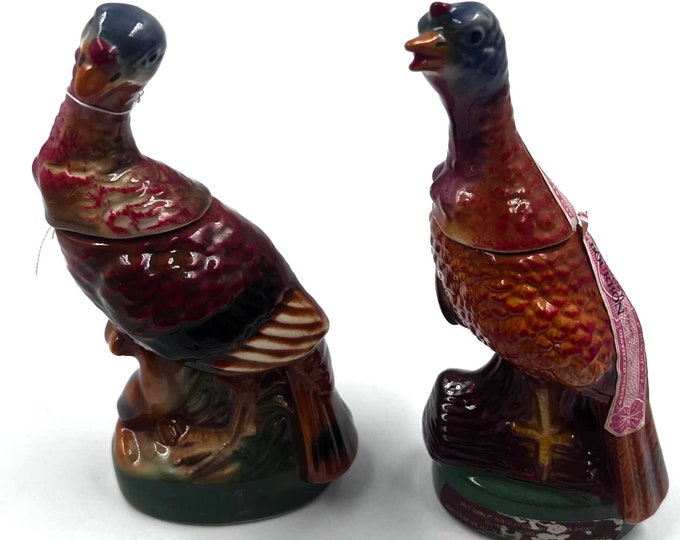 Vintage EMPTY Decanters Wild Turkey #2 & #4 Ceramic Miniature Kentucky ...