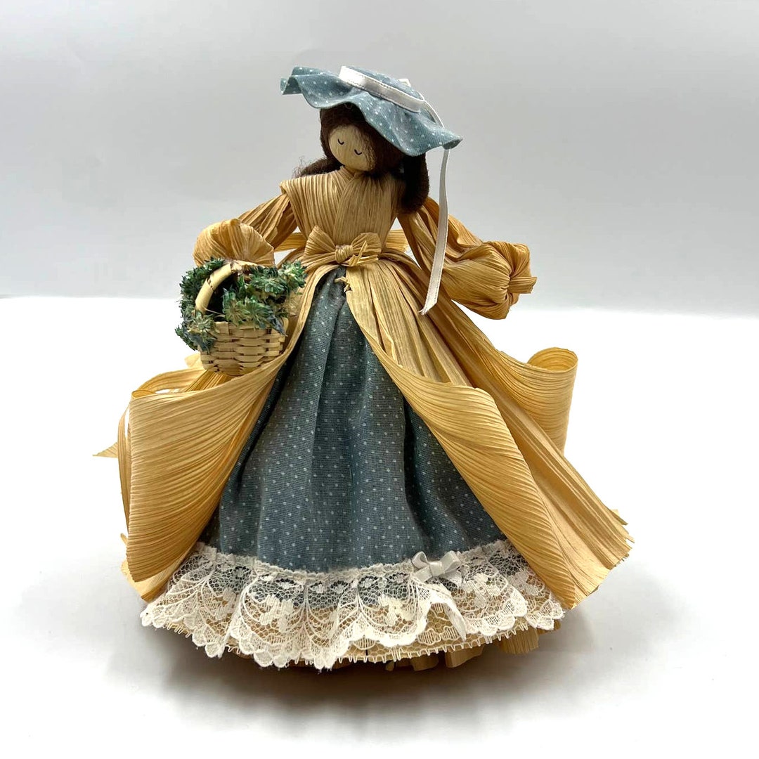 Vintage 1989 Nan's Nan Anderson Corn Husk Doll Folk Art - Etsy