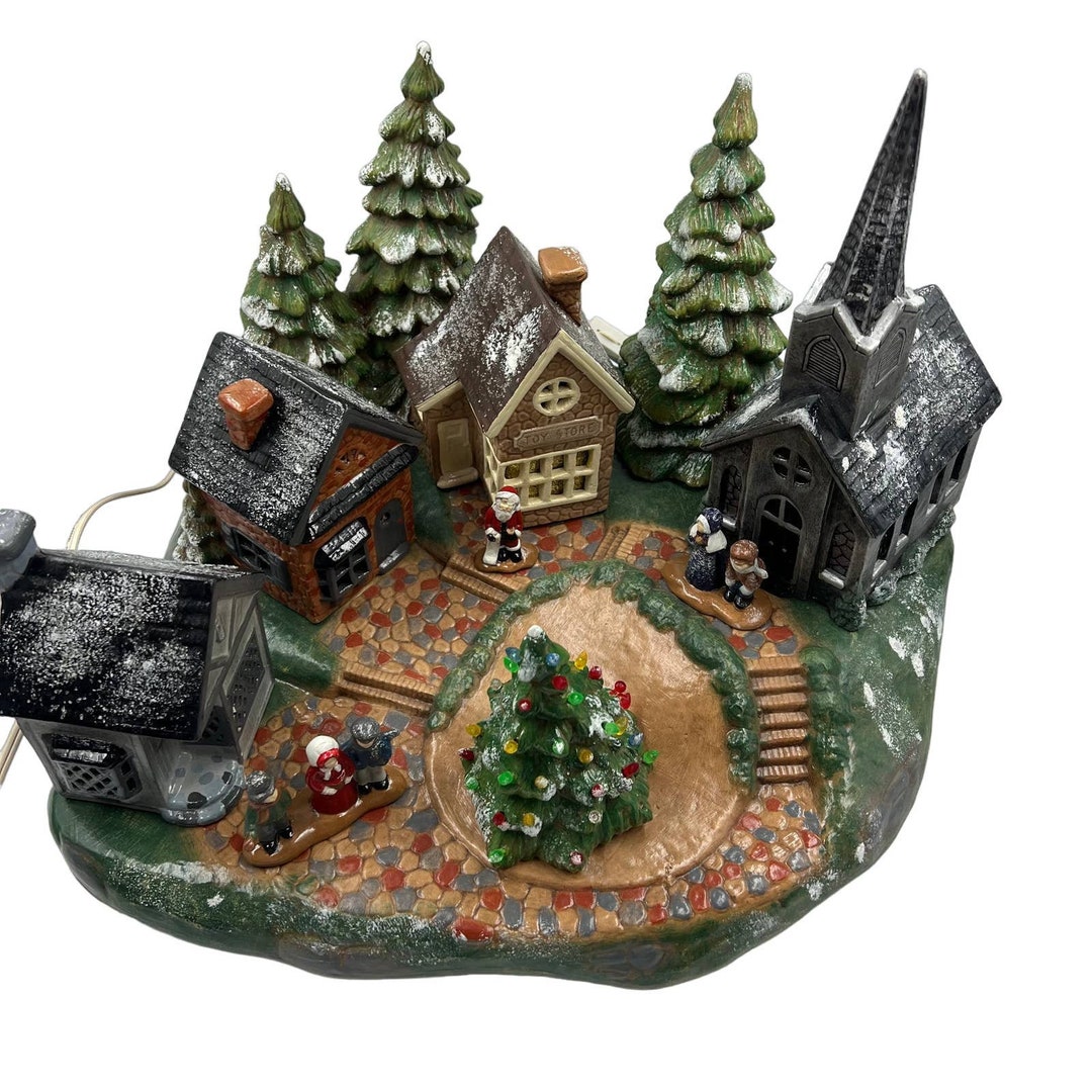 Vintage Ceramic Christmas Village Church Scene 11 Pieces Tested 90 ...