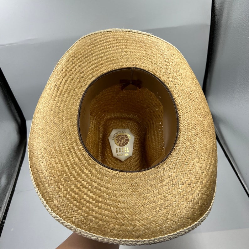 Vintage Artel Classic Cowboy Hat With Pedigree Feather & Band ALL JUTE ...
