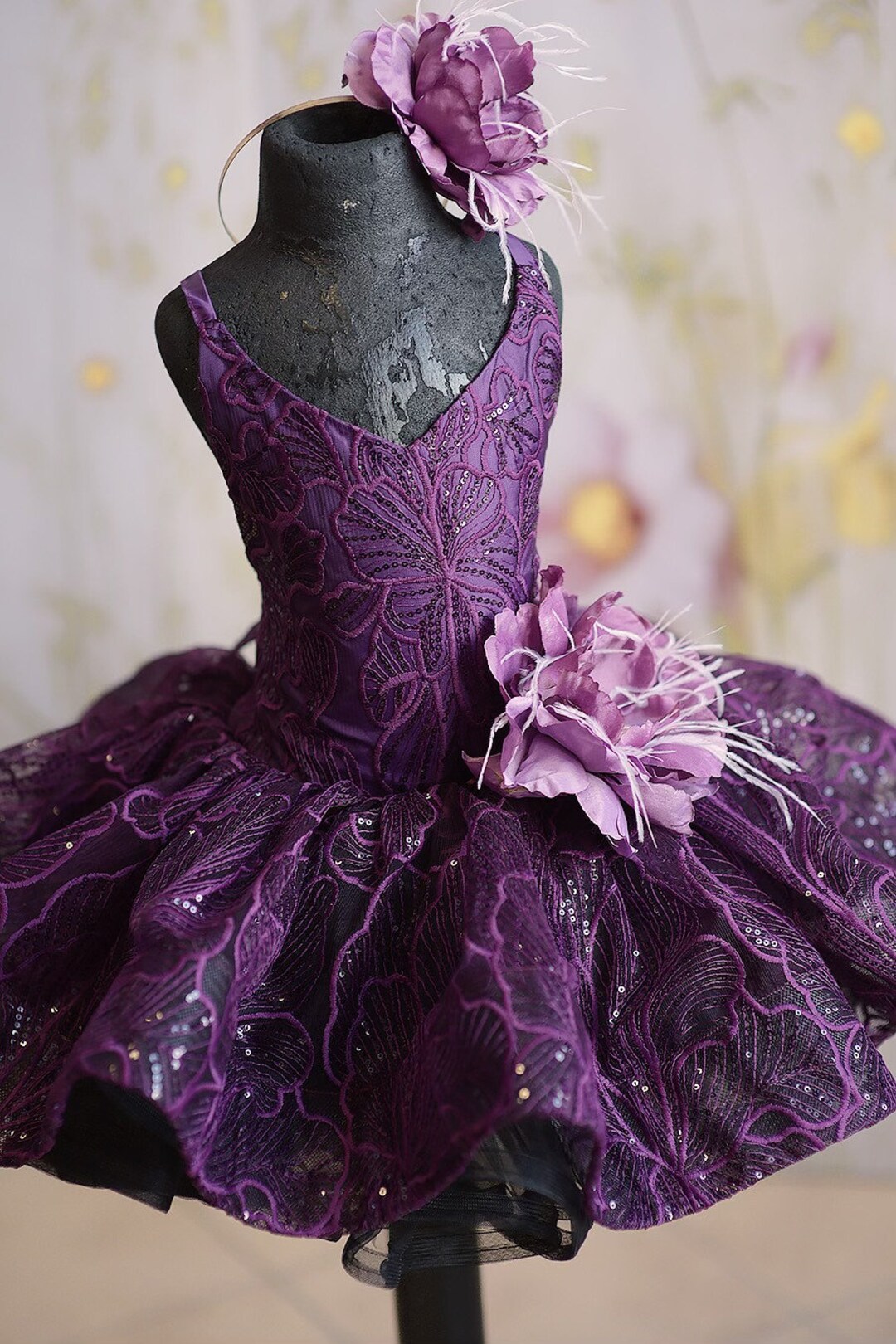 PURPLE Love LACE Tulle Dress Tutu Dresses, Girl Dress, Photo Props ...