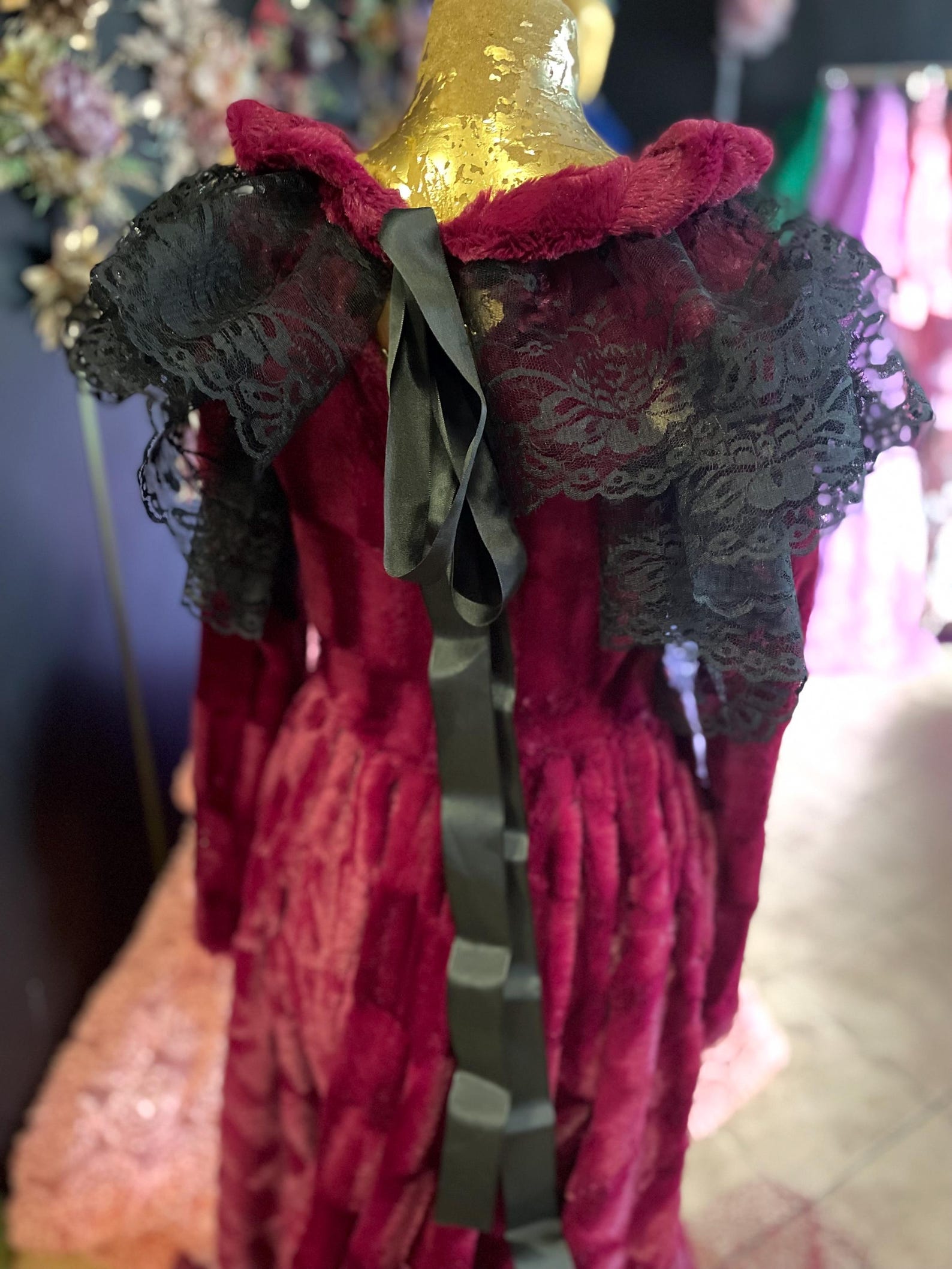 FUR Gown, Heavy Fake Fur Gown One of a King Fit 10-14y With Headpiece ...