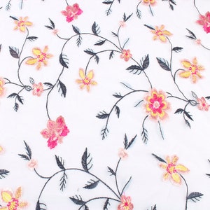 1 Yard Flower Net Embroidered Fabric African Lace Material Sew - Etsy