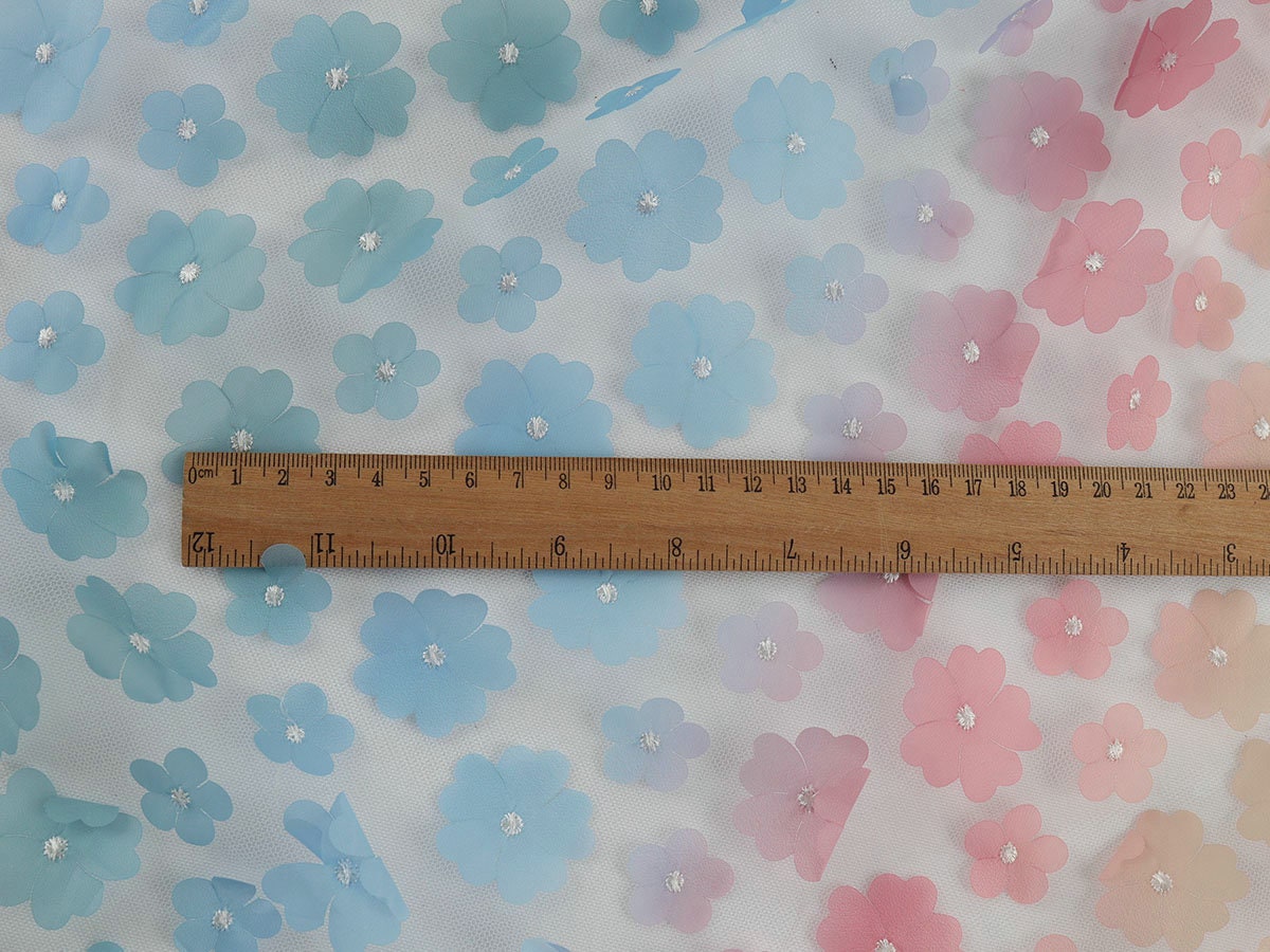 Gradient Flowers Appliqued Lace Fabric Wedding Clothing Dress - Etsy