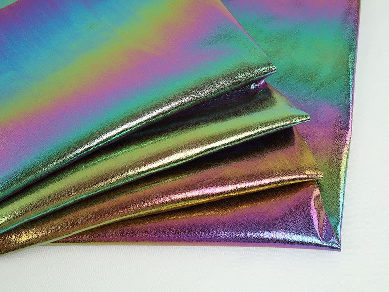 Hologram Iridescent Color Textured PU Fabric Soft Feeling | Etsy
