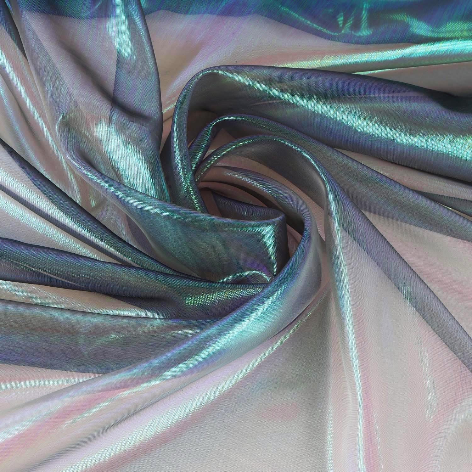 Blackish Green - Shiny Holographic Iridescent Color Shimmer Voile ...