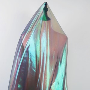 Blackish Green - Shiny Holographic Iridescent Color Shimmer Voile ...