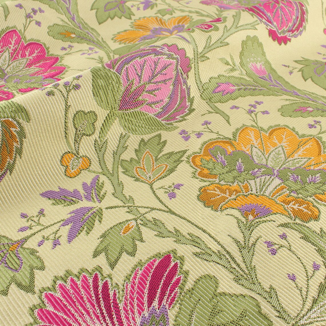Blooming Flower Polyester Brocade Fabric Jacquard Garments - Etsy