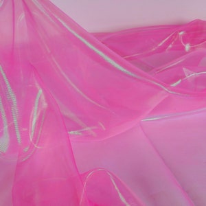 Bright Shiny Iridescent Color Sheer Voile Organza Fabric for Dress ...