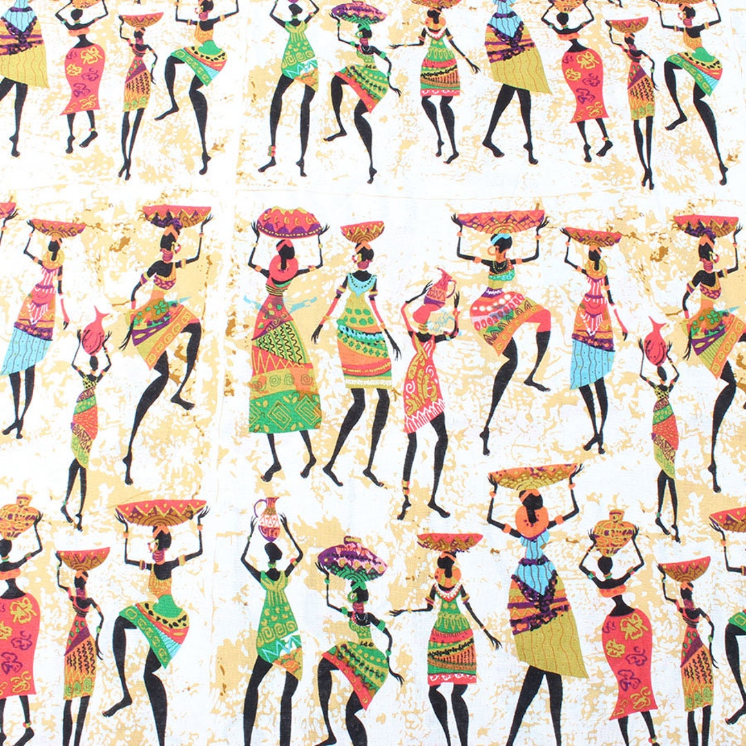 Ethnic Africa Women Linen Cotton Fabric Patchwork Linen Material Sewing ...