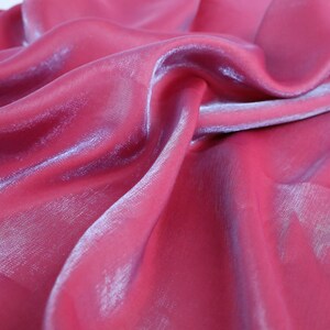 Gradient Color Mercerized Satin Fabric Iridescent Imitated Silk for DIY ...