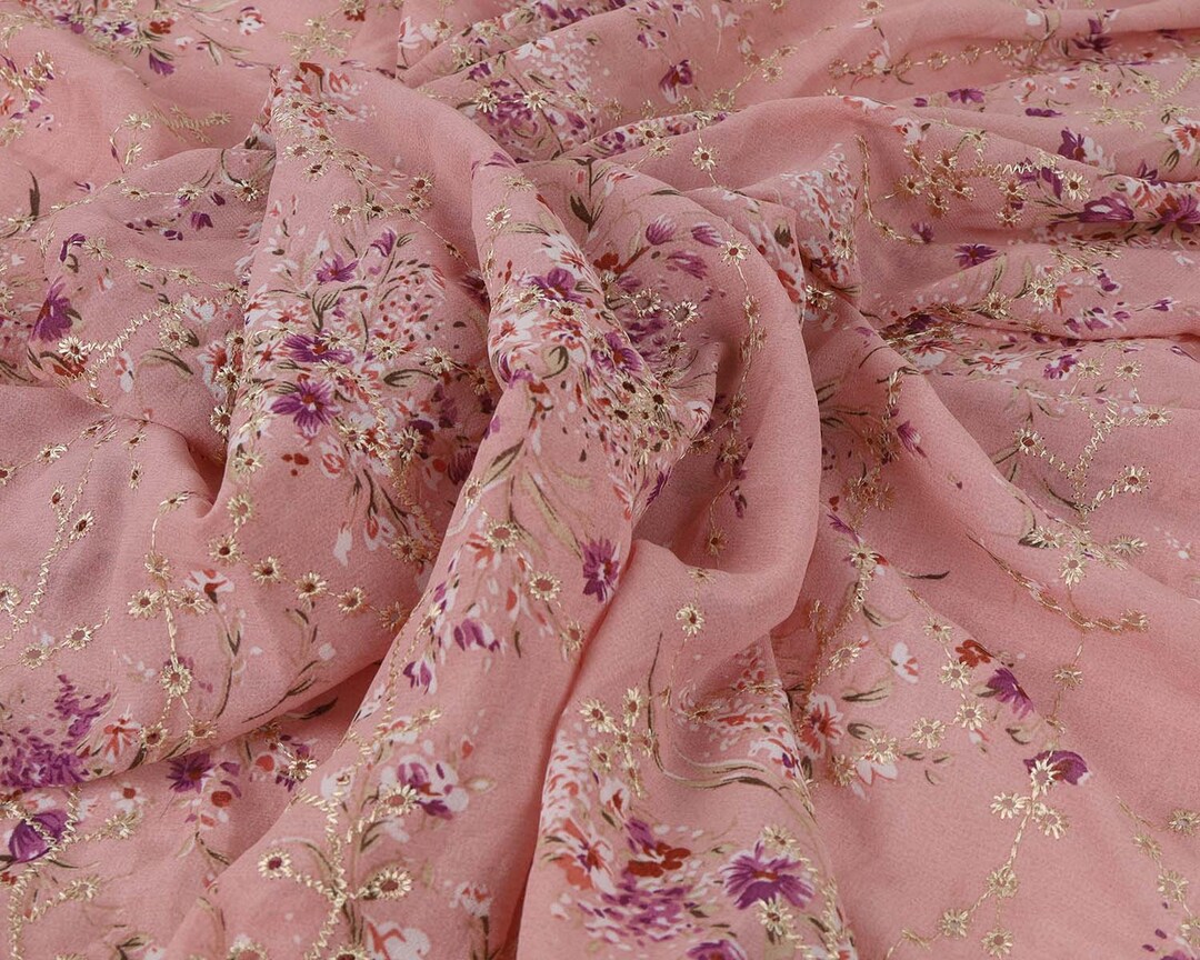 Eyelet Embroidery Chiffon Fabric Floral 58 Inch Wide, Sold by the Yard ...