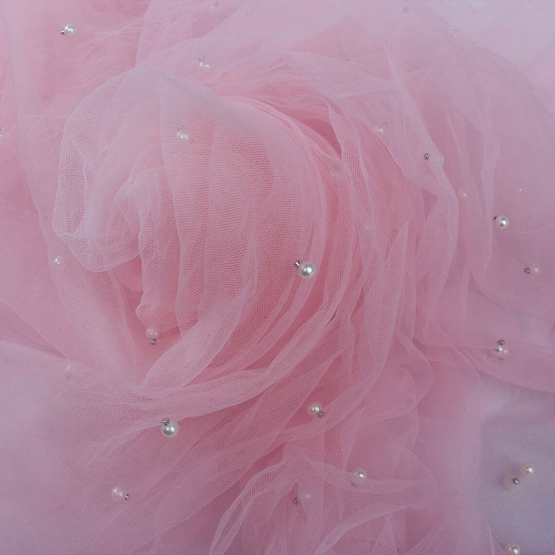 1 Yard Pearl Yarn Mesh Bead Net Fabric for Wedding Dress Cloth | Etsy