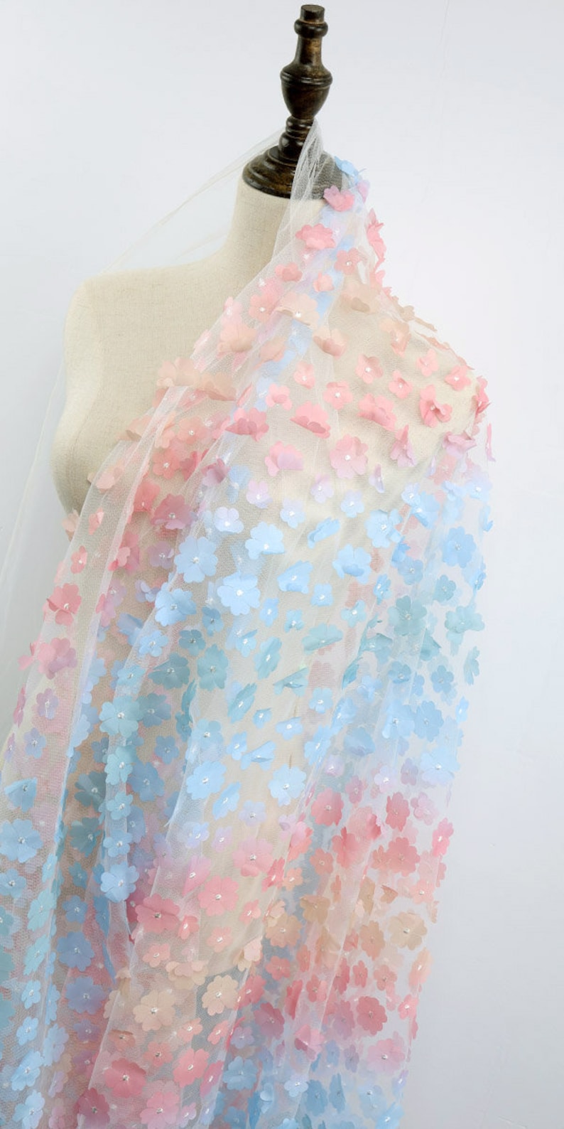 Gradient Flowers Appliqued Lace Fabric Wedding Clothing Dress - Etsy