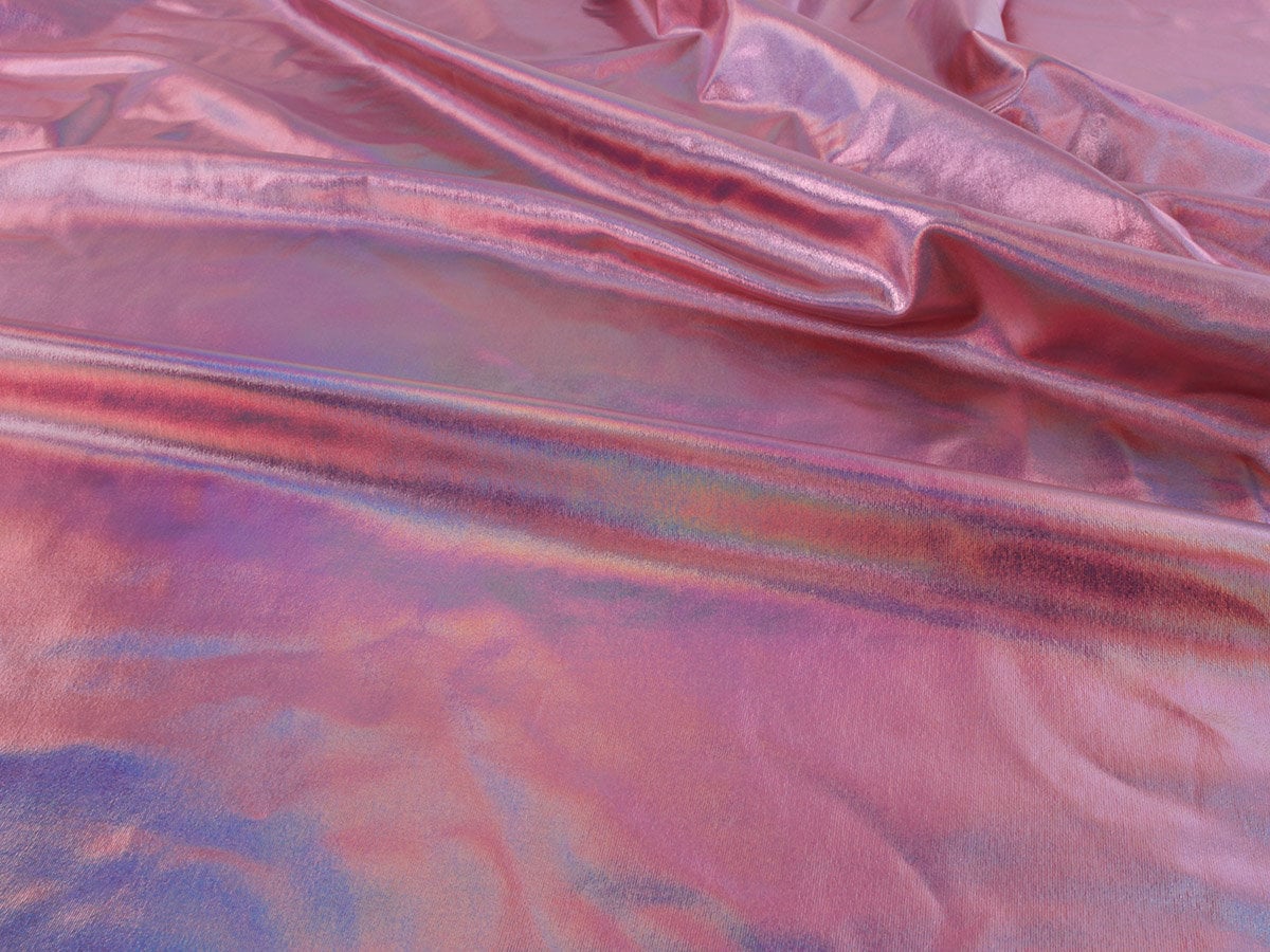 Pink 2 Way Stretch Holographic Spandex Fabric Iridescent - Etsy