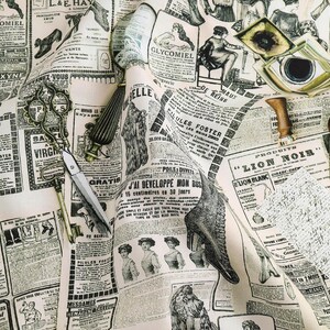 Cotton Fabric Vintage Newspaper Printed for Patchwork DIY - Etsy