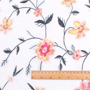 1 Yard Flower Net Embroidered Fabric African Lace Material Sew - Etsy