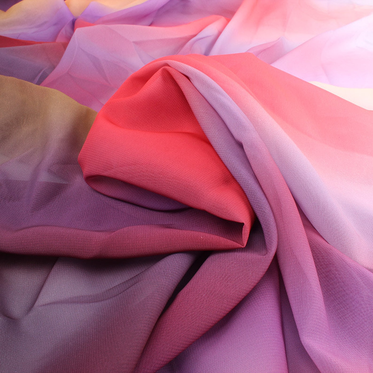 Imitated Silk Fabric Changing Shade 100d Chiffon Fabric Sheer | Etsy