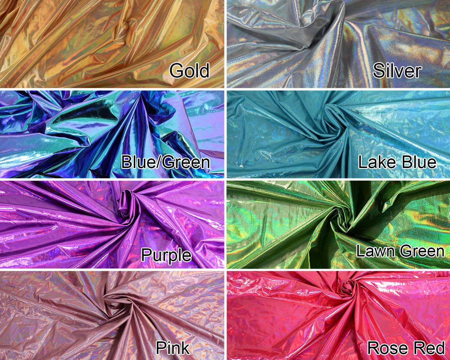 Holographic Foil Iridescent Spandex Fabric 2 Way Stretchy for - Etsy UK