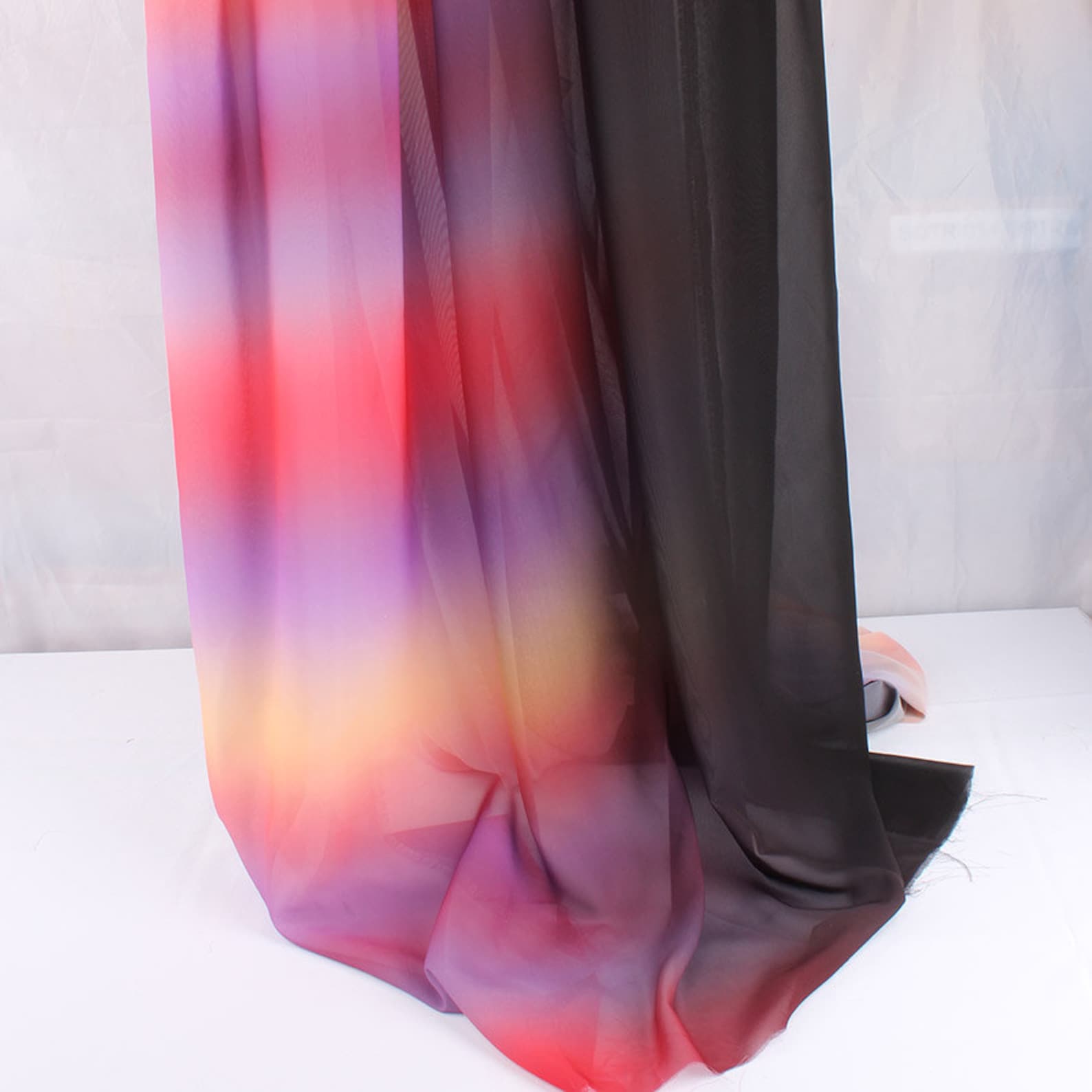 Imitated Silk Fabric Changing Shade 100d Chiffon Fabric Sheer Gradual ...