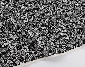 Rat Fabric Paisley Power Large Black Rat Print by - Etsy