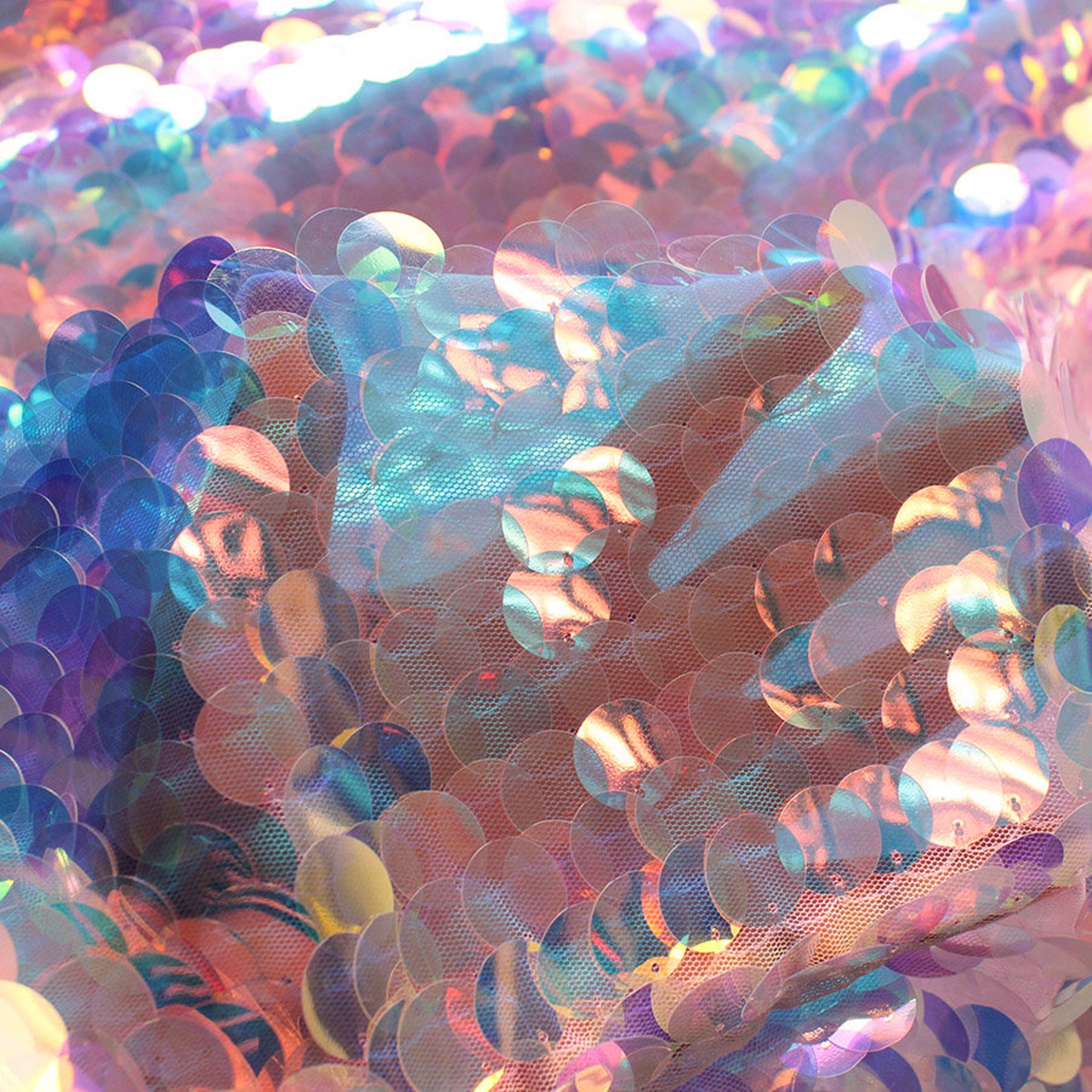 Big Sequins 18mm Iridescent Sparkly Embroidery Sequin Fabric - Etsy