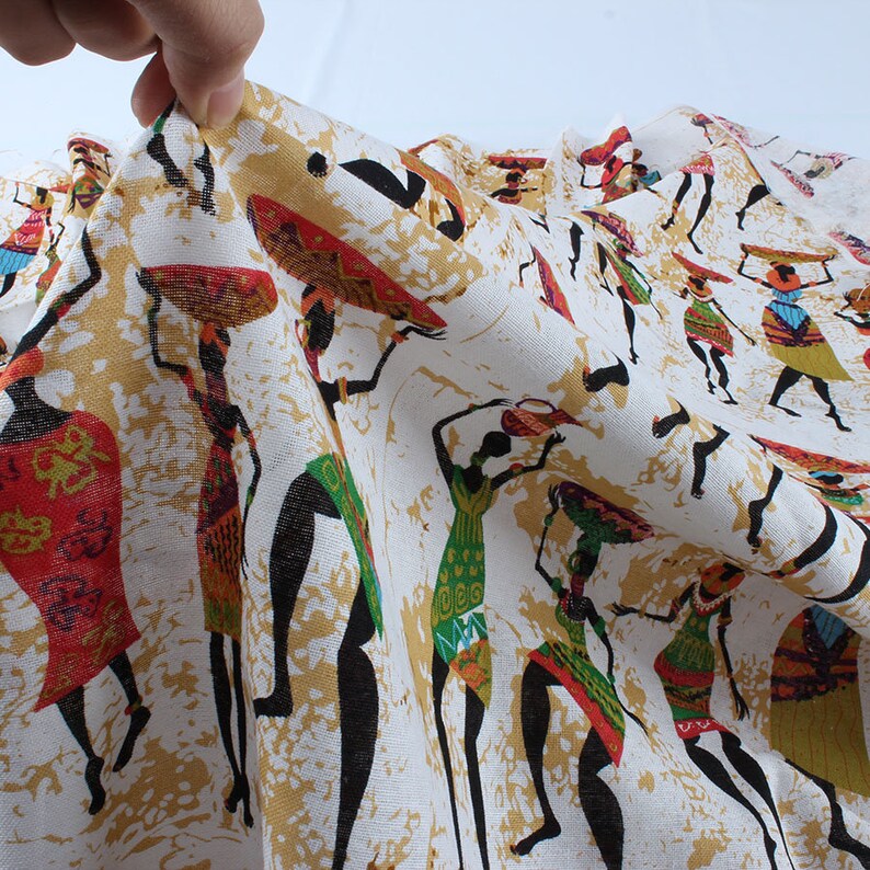 Ethnic Africa Women Linen Cotton Fabric Patchwork Linen Material Sewing ...