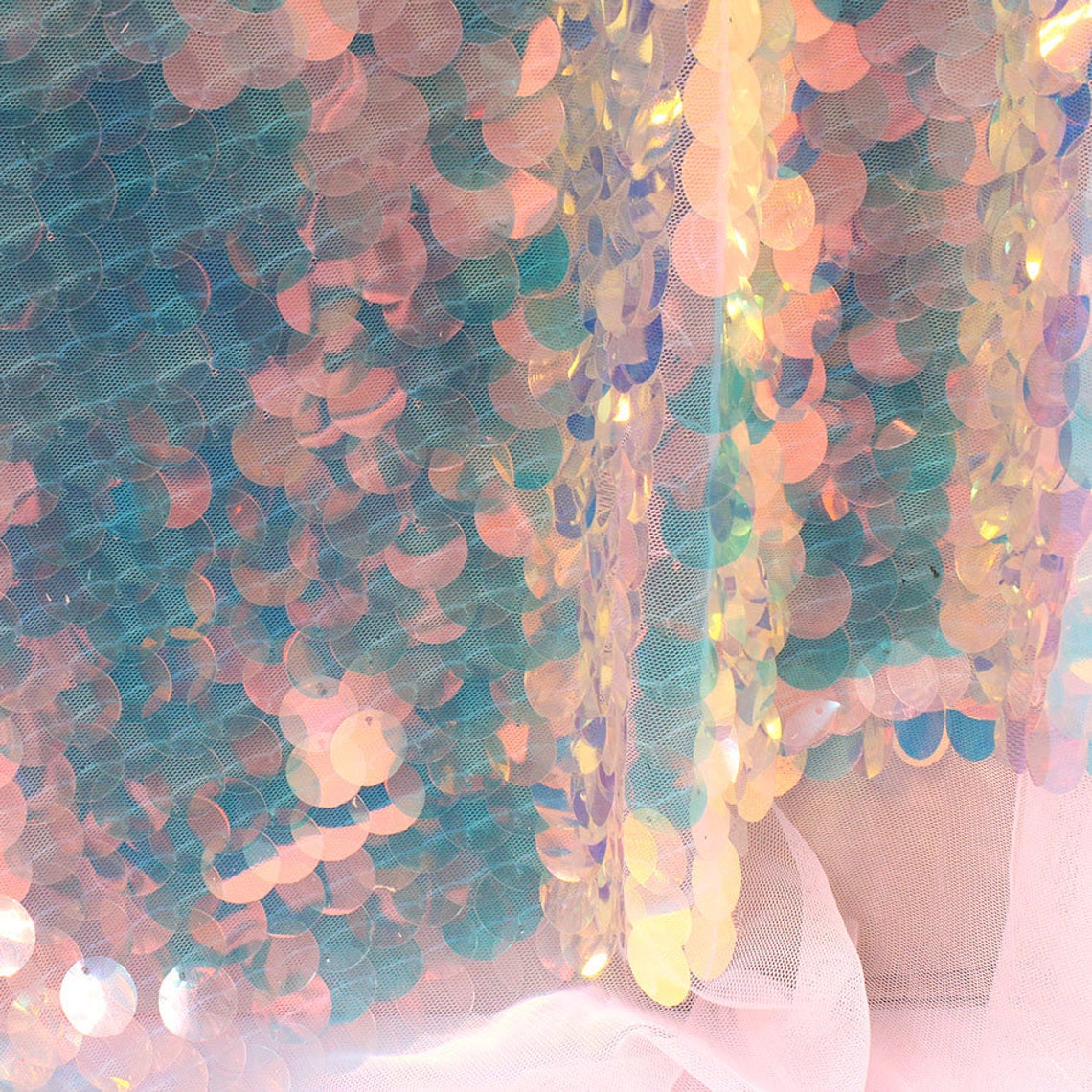 Big Sequins 18mm Iridescent Sparkly Embroidery Sequin Fabric - Etsy