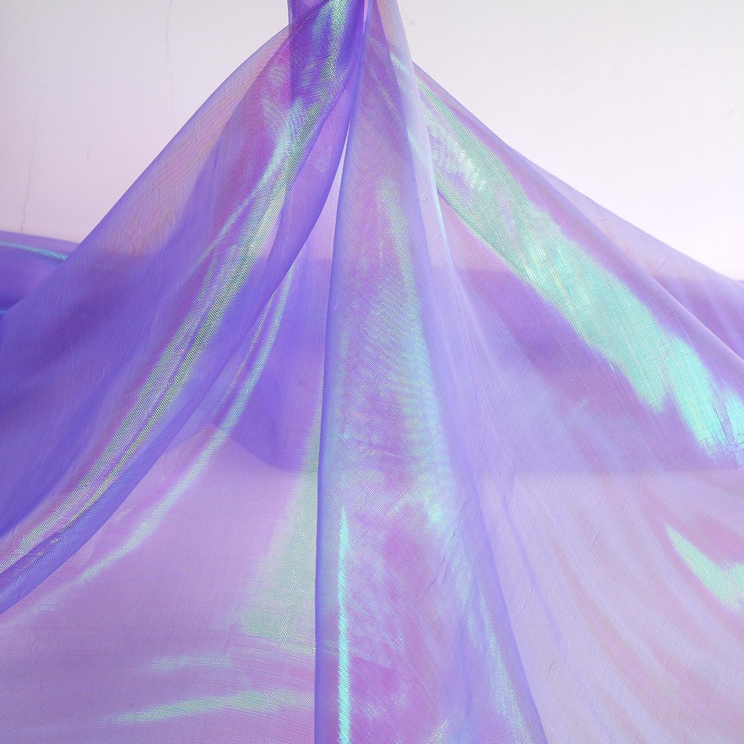 Purple - Holographic Shiny Iridescent Color Shimmer Voile Organza ...