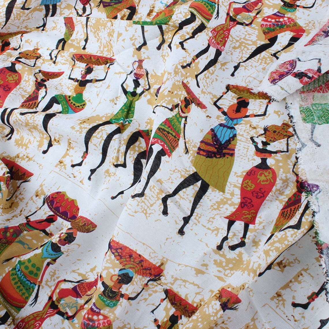 Ethnic Africa Women Linen Cotton Fabric Patchwork Linen Material Sewing ...