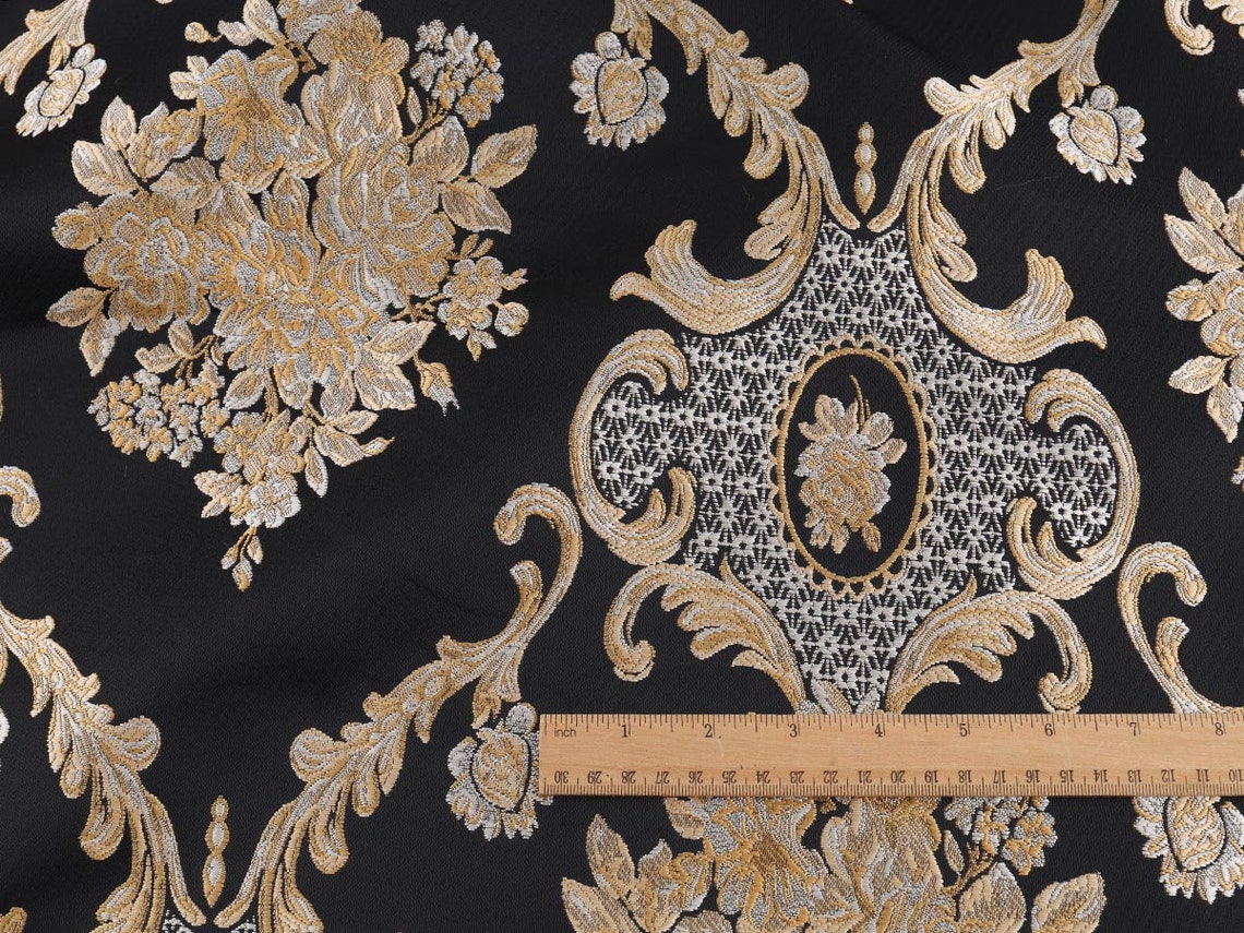 Aulic Pattern Brocade Fabric Damask Jacquard Garments Clothes | Etsy