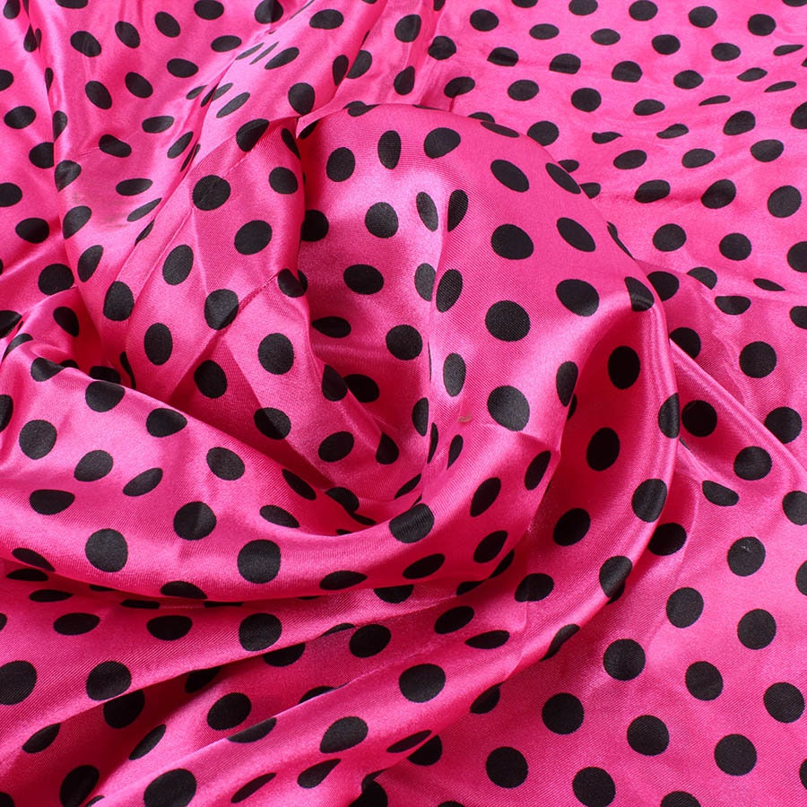 10mm Polka Dot Printed Satin Fabric Dress Linings Making 150cm Wide by ...