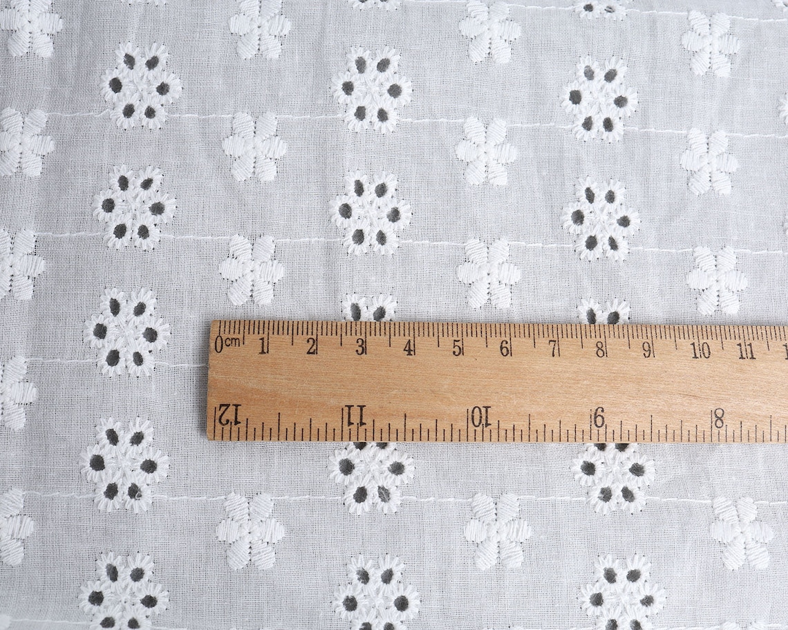 100% Cotton Embroidery Eyelet Fabric Soft Comfortable Cotton - Etsy
