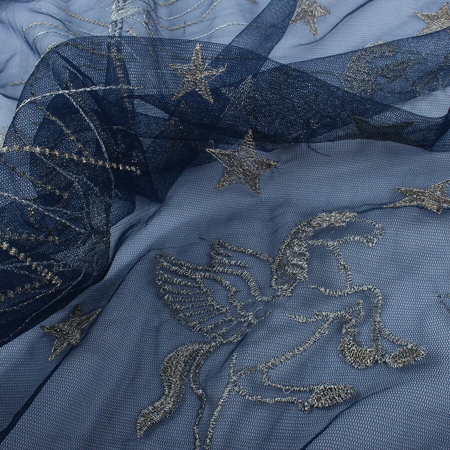 Stars Pegasus Embroidery Net Mesh Fabric Dance Costume Wedding | Etsy